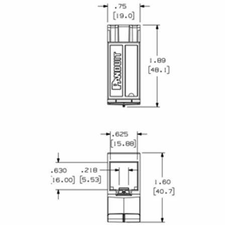Panduit CADIN1IG Mini-Com® DIN Rail Mount Adapter