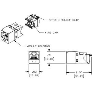 Panduit CJ688TGBL Mini-Com® TX6™ UTP Jack Module