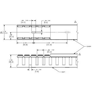 1.5" x 3" x 6' Panduit G1.5X3WH6 Panduct® Wiring Duct, White