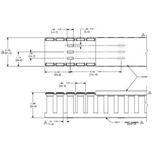 2" x 3" x 6' Panduit G2X3LG6 Panduct® Wiring Duct, Light Gray