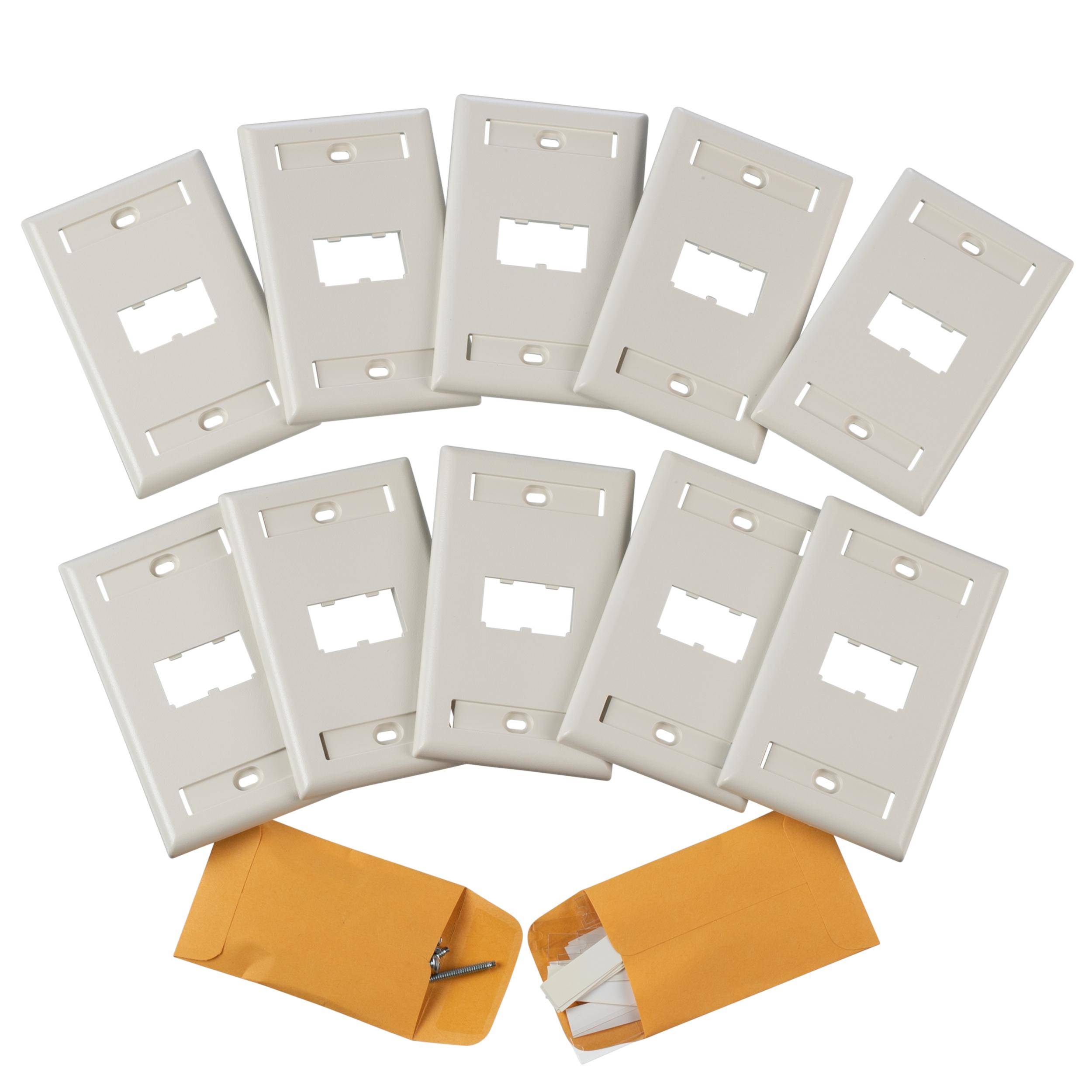 Panduit® CFPL2IW-X Pan-Net Faceplate, Single Gang Gangs, (2) Ports ...