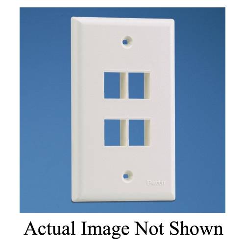 Panduit® NetKey® NK4FNIW Flat Vertical Faceplate, 1 Gang, 4 Ports ...