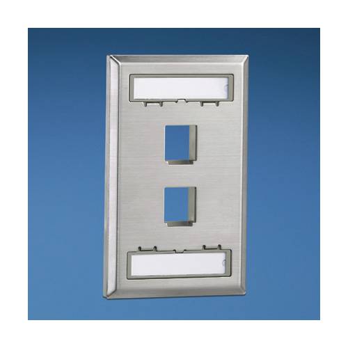 Panduit® NetKey® NKF2S Flat Vertical Faceplate, 1 Gangs, 2 Ports, Mini ...
