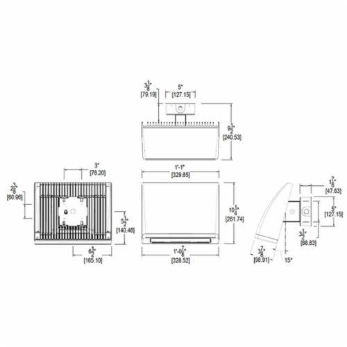 RAB WPLED52 Standard Wallpack,) LED Lamp, 60 W Fixture, 100 to 240/277 ...