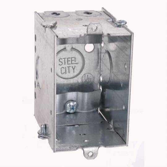 Steel City® CWNLE Gangable Switch Box, Steel, 14 cu-in Capacity, 1 ...