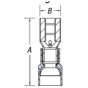 16 to 14 AWG, Thomas & Betts Corporation RB14-250F Female Disconnect, Blue