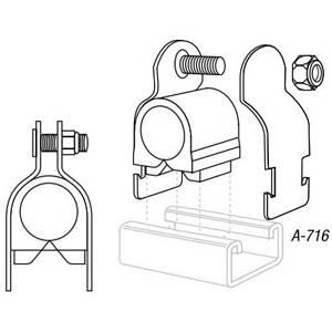 Superstrut® A716-1/4 700 Standard Cushioned Clamp, 1/4 in Dia Outside ...