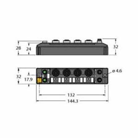 Turck 6814024 Compact Multi-Protocol I/O Module, 8 Inputs, 4 Outputs ...