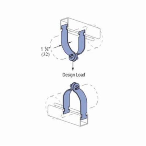 Unistrut® P1119-EG P1100 2-Piece Pipe Clamp, 3 in Conduit, 800 lb Load, 3-1/2 in OD, Steel