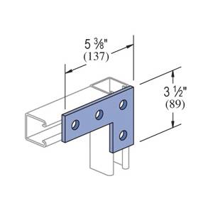 Unistrut® P1380A-SS Channel Flat Plate Fitting, 4 Holes, 5-3/8 in L x 1 ...