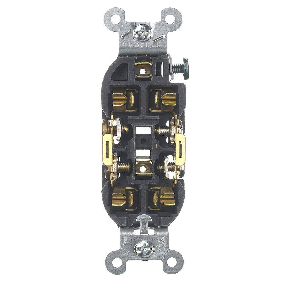 Wiring Device-Kellems Hubbell-PRO™ 5252AW 1-Phase Duplex Heavy Duty ...