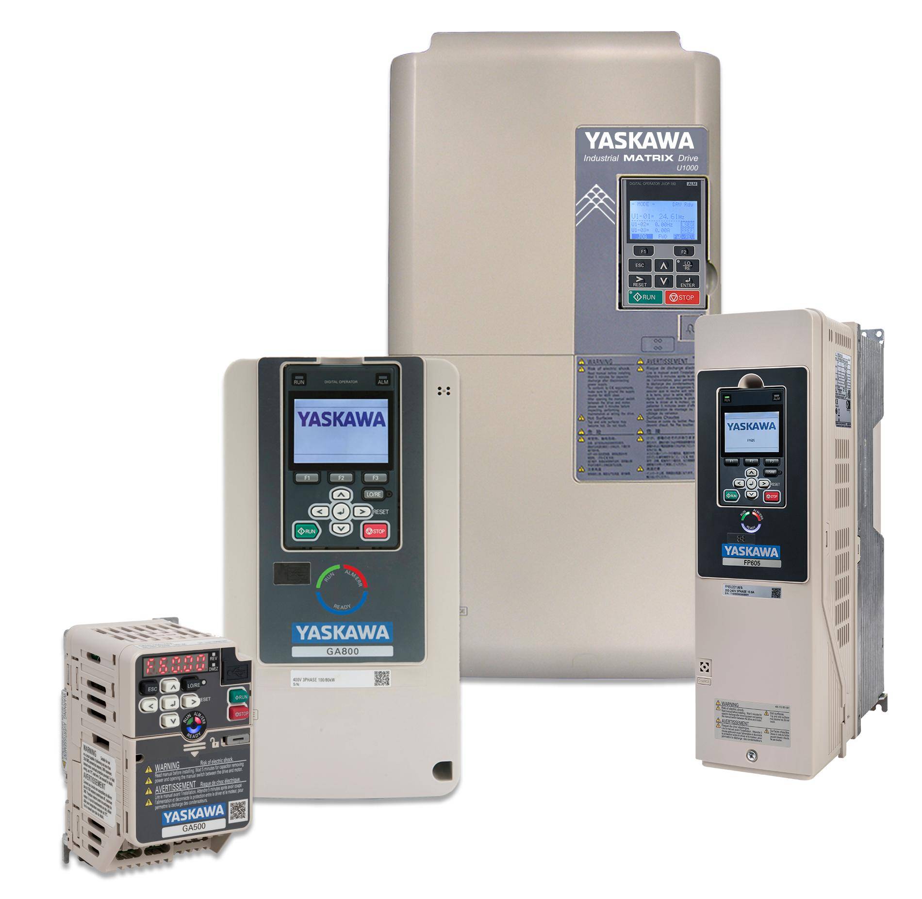 Yaskawa GA80U4302ABM GA800 AC Drive, 240 VAC, 302 A, 250 hp, 12.28 in W ...